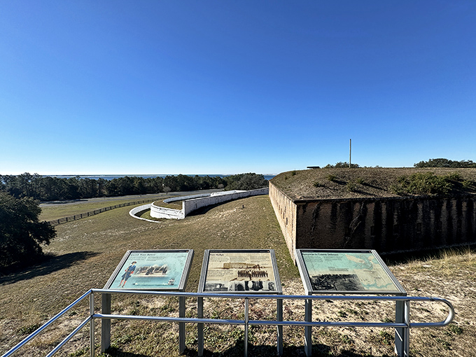 History lessons become three-dimensional at these interpretive panels, where yesterday's strategies make perfect sense in today's sunshine.