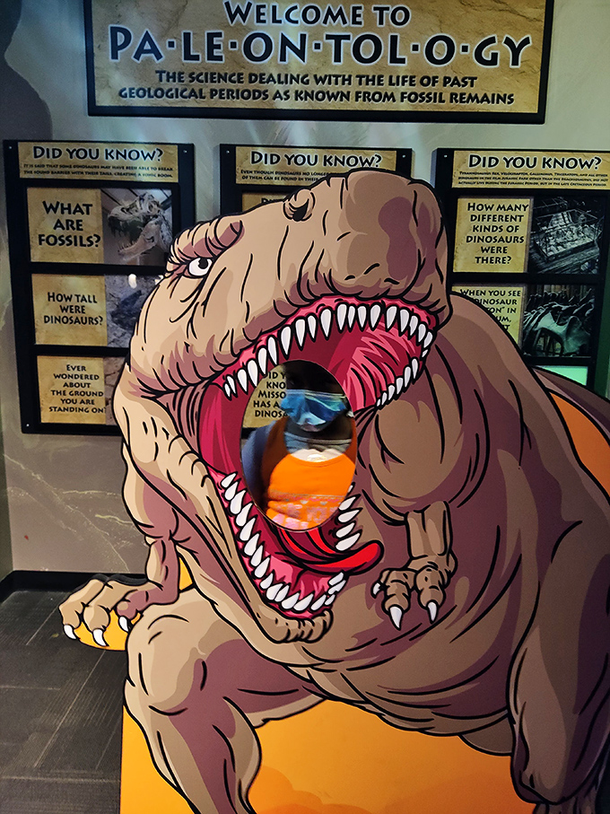 This dinosaur photo opportunity lets visitors experience being prehistoric lunch without the inconvenience of actual time travel or being digested.