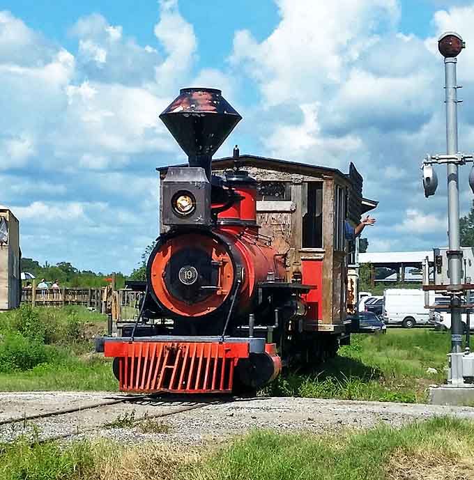 The train's distinctive silhouette against the sky reminds us that some experiences remain timeless, regardless of technological advances.