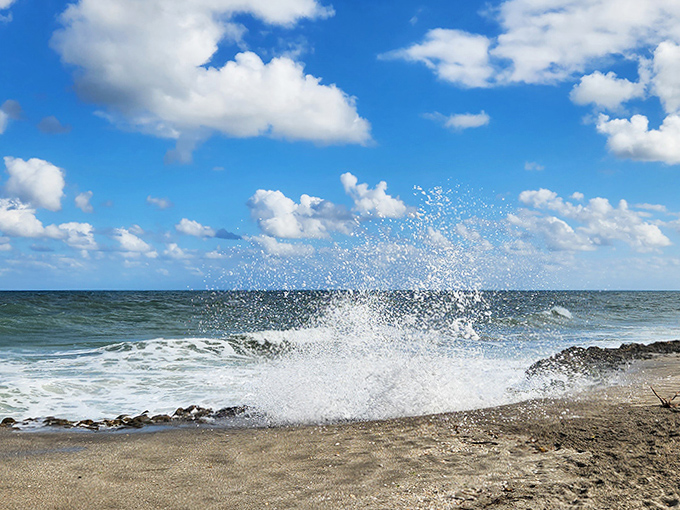 The Atlantic announces its arrival with a spectacular splash, nature's version of knocking before entering.