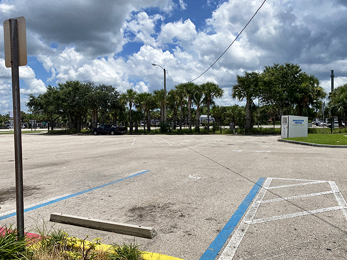 Twistee Treat's spacious parking area accommodates ice cream pilgrims who come from near and far, drawn by the siren call of that iconic cone-shaped building.