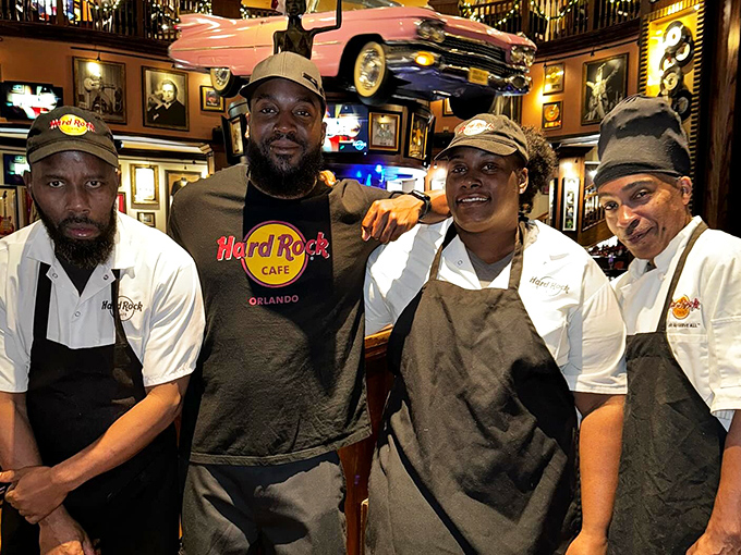 The heart of Hard Rock's rhythm section – dedicated staff who ensure your dining experience hits all the right notes from appetizer to dessert.