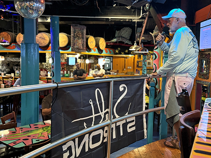 The stage where local legends and tipsy tourists alike have their moment in the spotlight. Music sounds better with salt air and seafood.