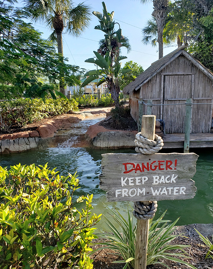 The warning sign adds a delicious hint of danger to your game, though the real peril might be your competitive family members.