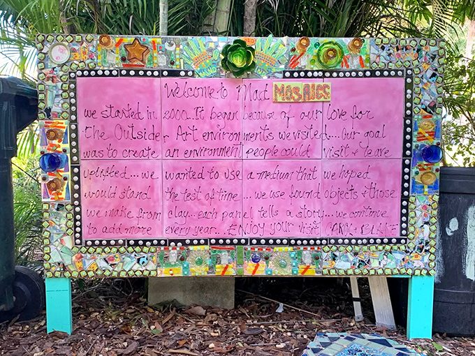 The welcome sign explains the artistic vision while being a work of art itself &ndash; meta much?