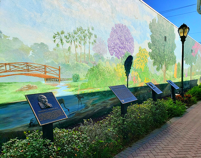Commemorative plaques throughout downtown tell the story of Venice's unique development, connecting visitors to the area's rich historical tapestry.