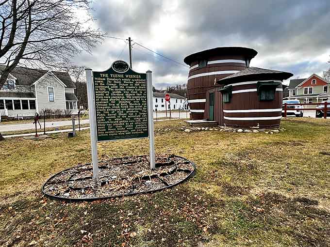 The official Michigan Historic Site marker confirms this isn't just quirky, it's legitimately important quirky, which is the best kind.