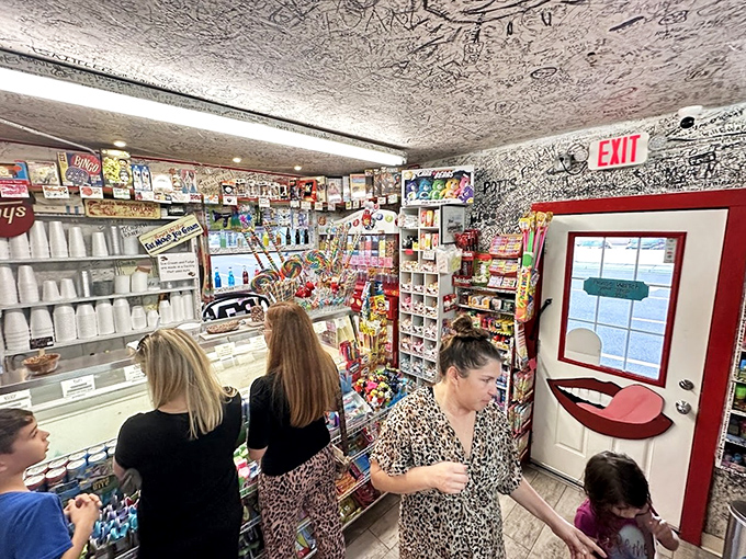 Every inch of wall and ceiling space bears witness to visitors' joy through signatures and messages &ndash; a sweet-toothed Sistine Chapel.