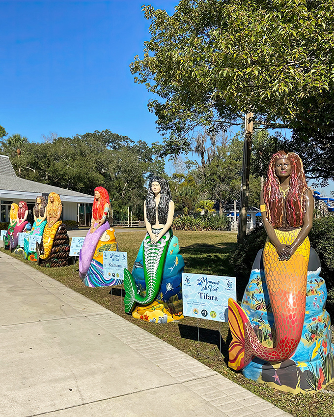 This aquatic assembly looks ready to discuss important mermaid business, like optimal seashell bra construction and dealing with tangled hair.