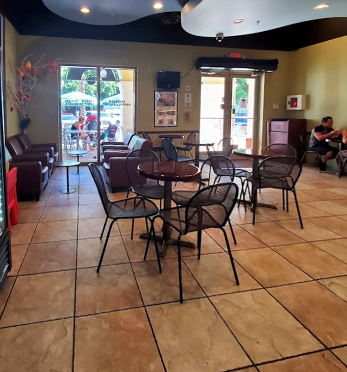 The café's thoughtful interior design creates spaces for every occasion – quiet corners for contemplative solo visits or open areas for lively gatherings.