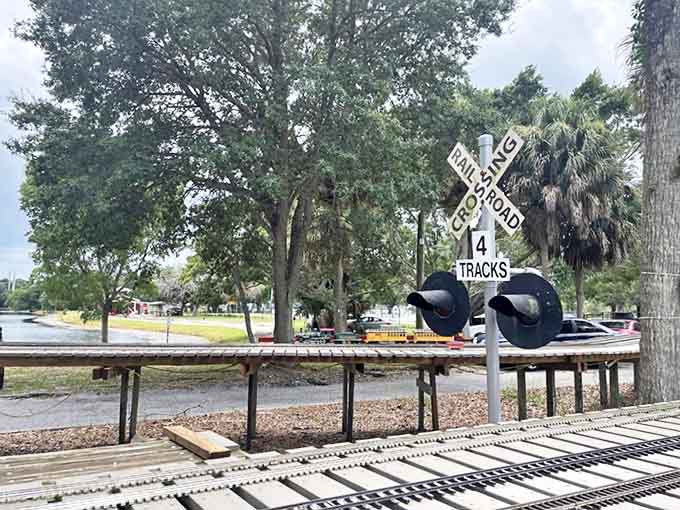 Even the railroad crossing signs are perfectly scaled down &ndash; unnecessary but utterly charming details that make this place special.