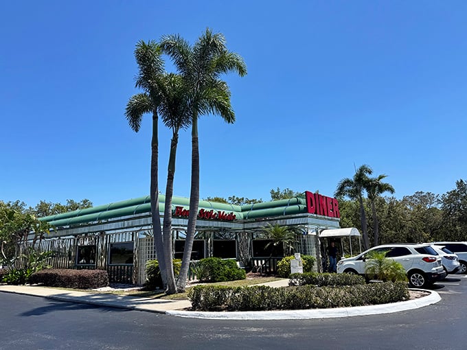 Palm trees add Florida flair to this perfectly preserved slice of 1950s Americana where breakfast is served all day and the coffee never stops flowing.