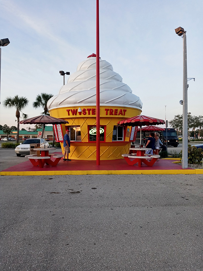 Sunset at Twistee Treat creates a magical atmosphere where the day's heat gives way to evening's gentle warmth &ndash; the perfect backdrop for one last sweet indulgence.