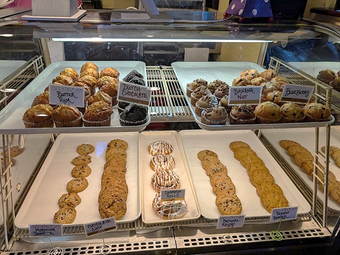 The bakery case&mdash;a treasure chest of freshly baked muffins, cookies and pastries that make willpower utterly useless.