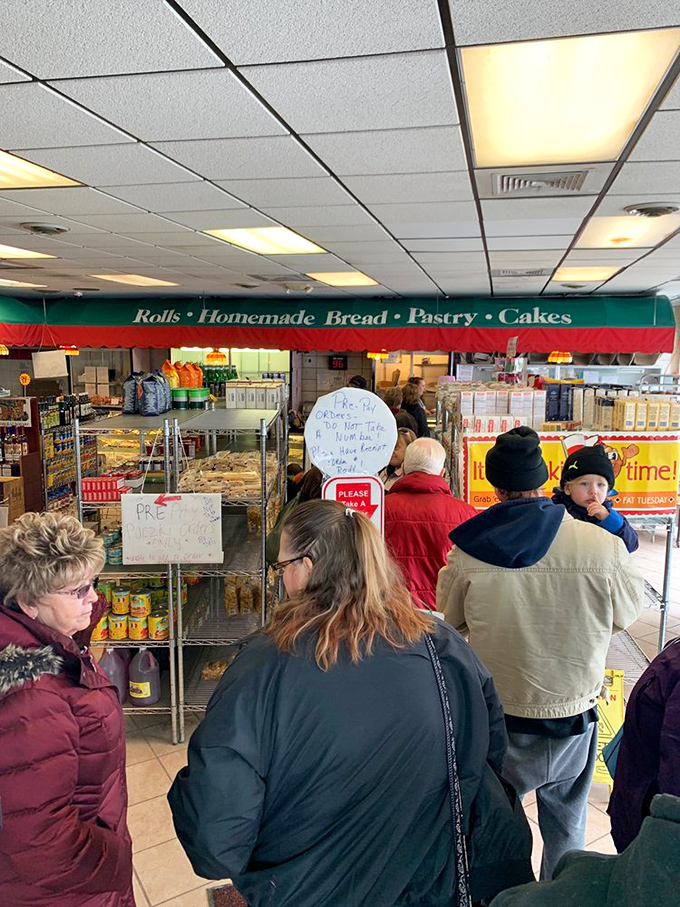 Customers: The weekend line at Tringali's &ndash; where strangers become friends united by the universal language of carbohydrate anticipation.