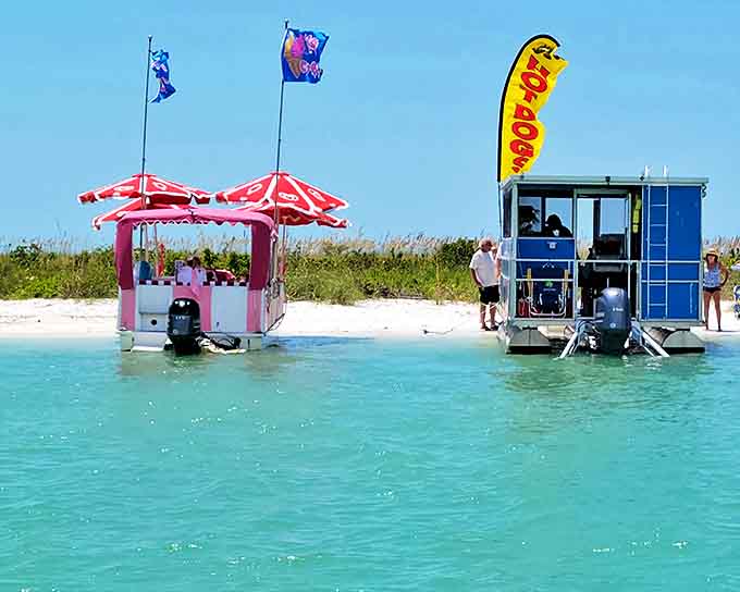 Floating Refreshments: Only on Keewaydin would food trucks take swimming lessons &ndash; nautical nourishment for hungry beachgoers!