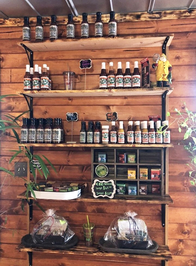 Hot sauces standing at attention like spicy soldiers, ready to add heat to your seafood &ndash; Florida's liquid fire, bottled for your pleasure.