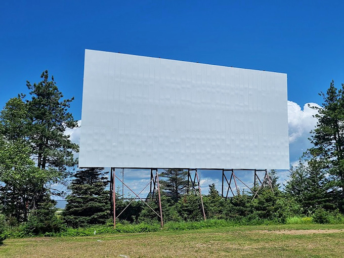 The blank canvas of daylight will soon transform into a 50-foot window to other worlds when darkness falls.