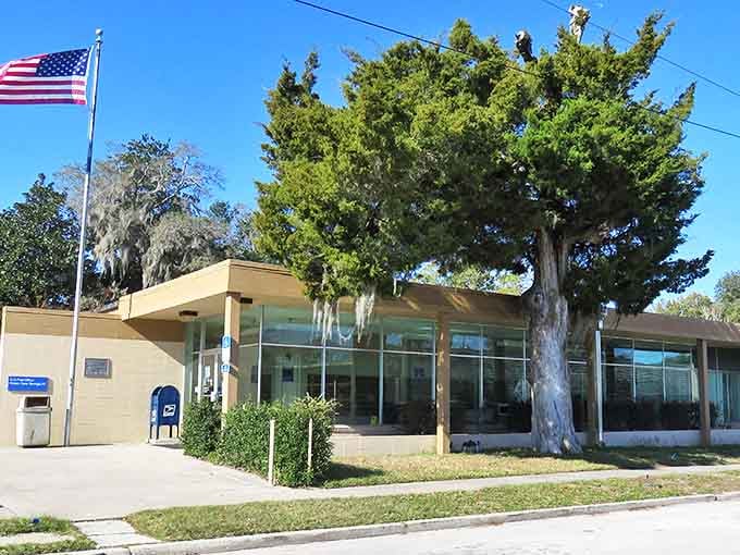 Even the post office looks charming here, making errands feel less like chores and more like neighborhood visits.