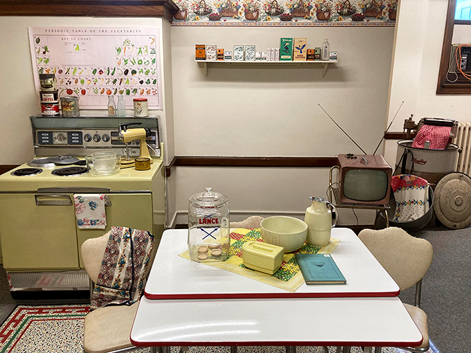 This recreated 1950s kitchen will make Boomers nostalgic and Millennials grateful for modern appliances, though that Formica table is legitimately cool.