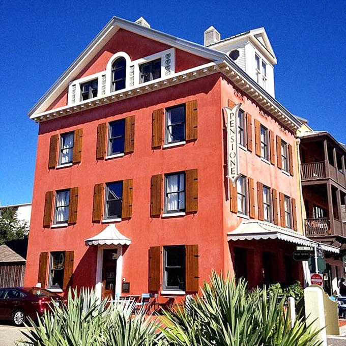 Rosemary Beach Inn's distinctive architecture makes ordinary hotels seem boring by comparison. That coral color practically radiates warmth even in photographs.