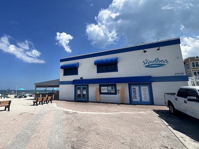 The Sandbar restaurant serves up fresh seafood and cold drinks with a side of ocean breezes and spectacular views.