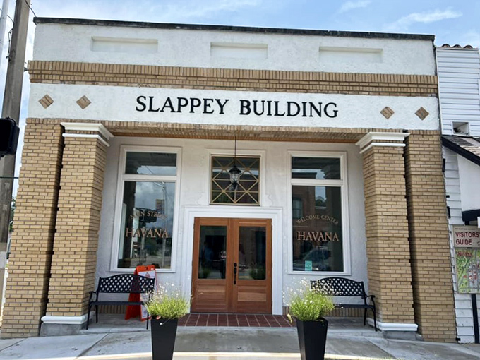 The Slappey Building stands as a testament to the kind of commercial architecture that gave downtowns character before everything became generic strip malls.
