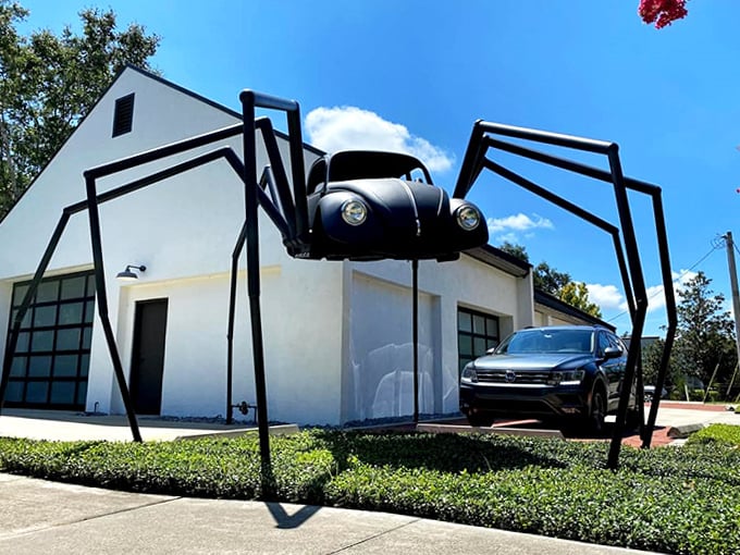 Morning light highlights the craftsmanship of this unique creation, where every weld and angle was carefully considered for maximum impact.