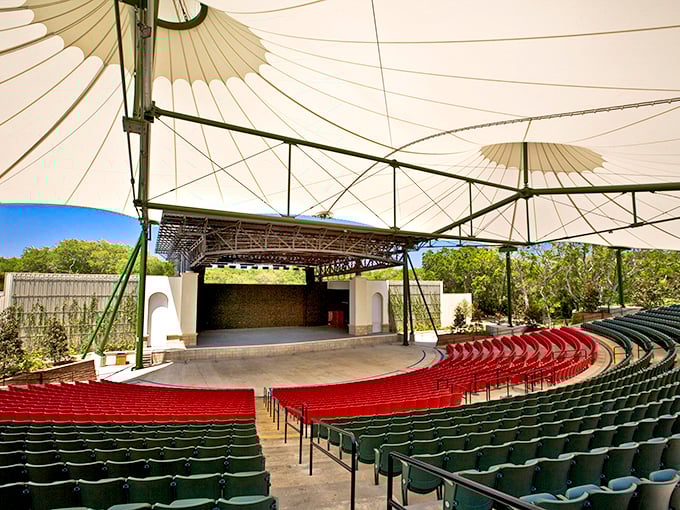 The St. Augustine Amphitheatre's modern design creates the perfect outdoor venue for concerts under Florida's star-filled skies.