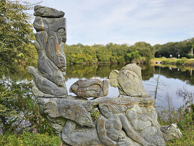 Aquatic life emerges in stone form &ndash; "Underwater Fantasy" brings the hidden world beneath the lake's surface up for air-breathing appreciation.