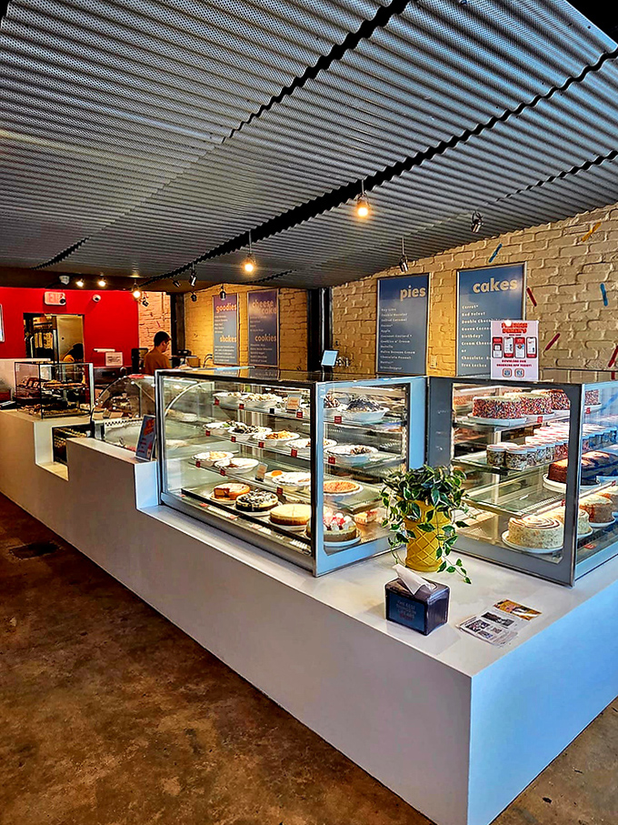 A museum of edible art &ndash; glass cases protecting (but not for long) rows of pies, cakes, and treats that beg to be sampled.