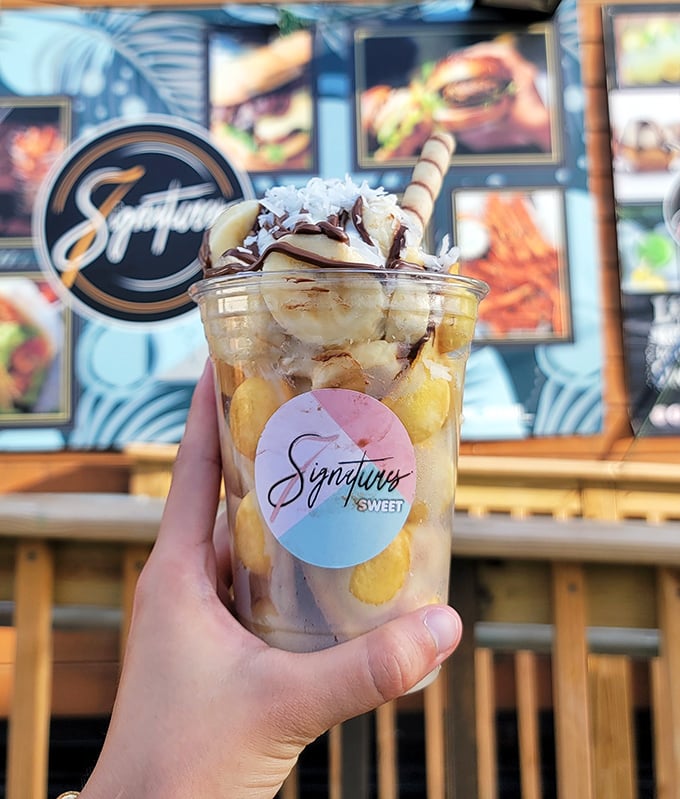 This isn't just dessert &ndash; it's a tropical vacation in a cup, where bananas, chocolate, and coconut create a symphony of sweetness.