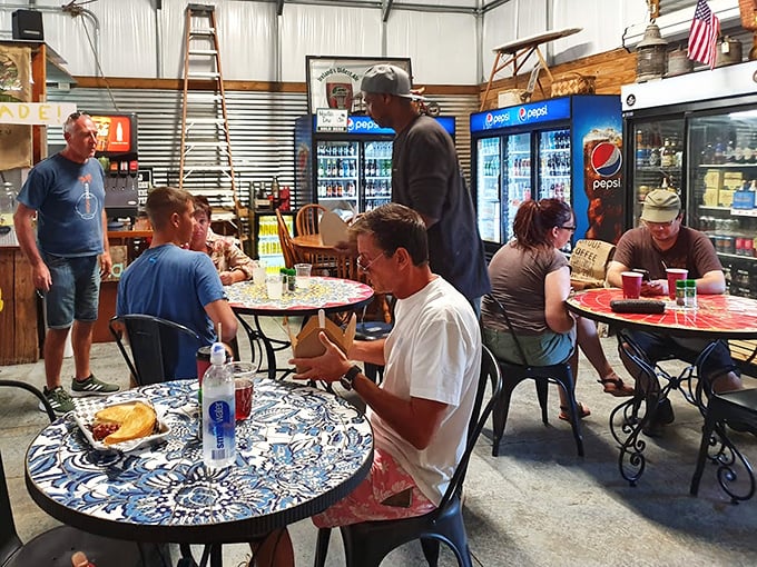 The dining area buzzes with conversation as locals and visitors connect over the universal language of really good sandwiches.