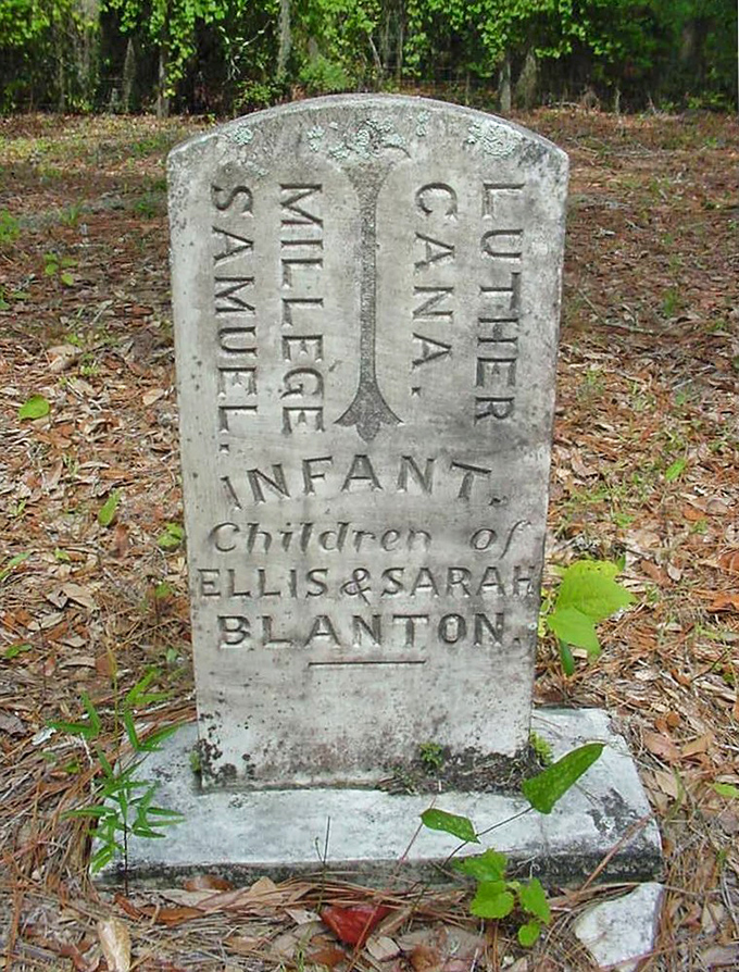 The Blanton infants' marker speaks to the harsh realities of childhood mortality that shaped family life in earlier eras.
