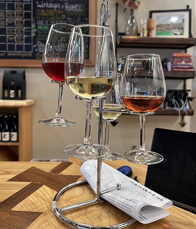 The trinity of Mari's offerings &ndash; red, white, and ros&eacute; wines display their distinctive personalities in a flight that showcases Michigan's surprising viticultural range.