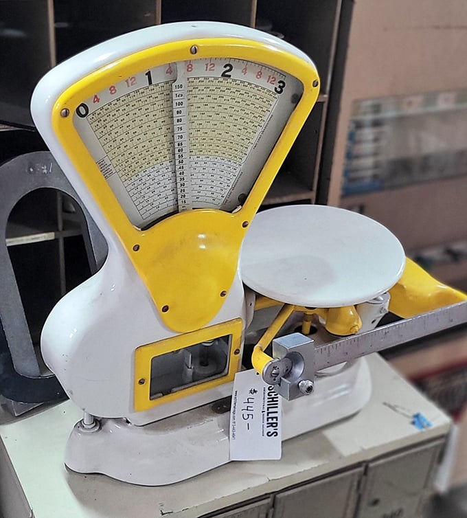 This cheerful yellow scale didn't just weigh goods &ndash; it brought precision and trust to transactions in a bygone commercial era.