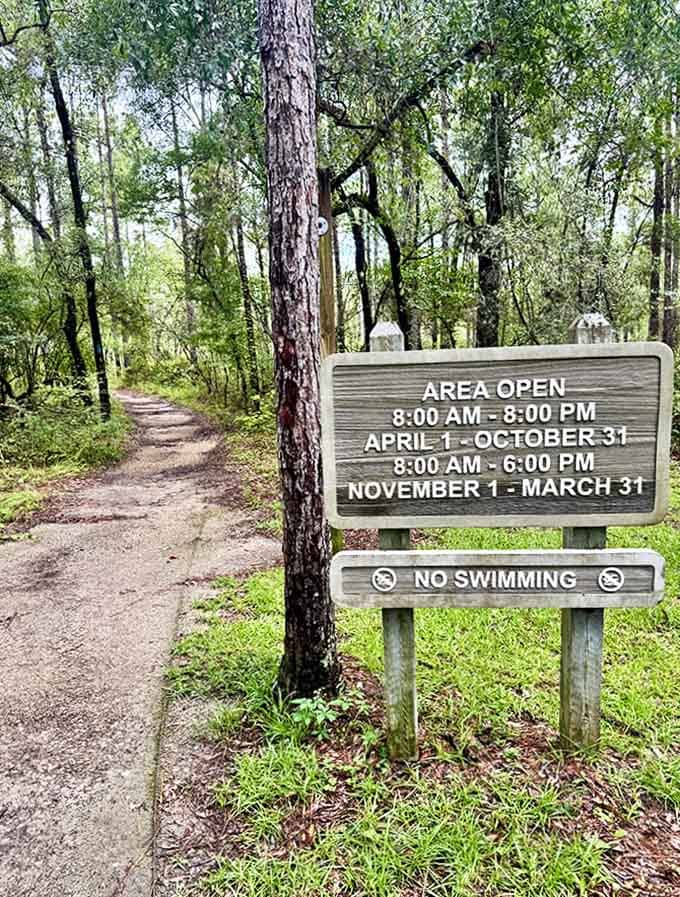 The sign politely suggests when humans are welcome in this slice of wilderness&mdash;nature's version of setting boundaries in a relationship.