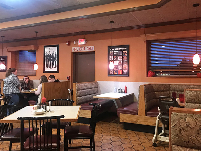 Beatles memorabilia adorns the walls, creating an atmosphere where music history meets culinary delight in perfect harmony.