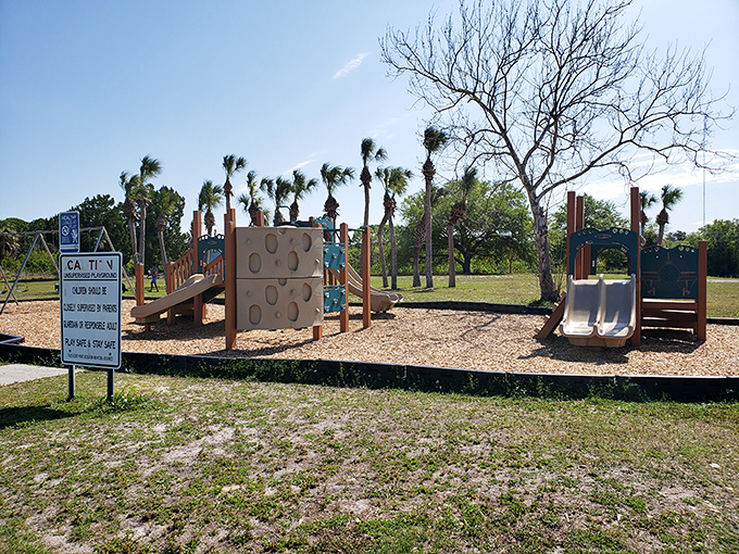 The playground offers a perfect compromise for families &ndash; let the kids burn energy here before exploring the quieter natural wonders that await beyond.