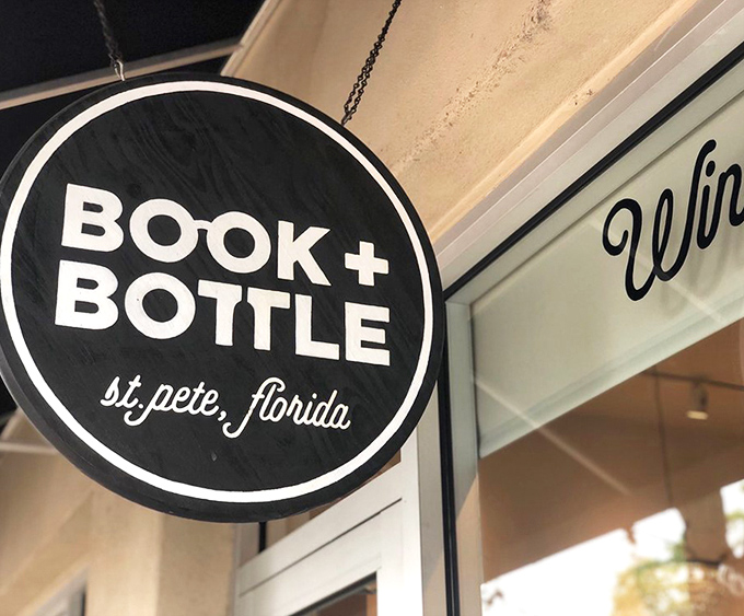 The sidewalk sign says it all &ndash; this isn't just a bookstore with wine or a wine bar with books, it's a perfect marriage of passions.