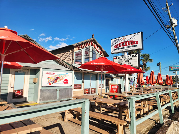 Shuckums' distinctive sign has guided hungry seafood lovers to this Panama City institution for generations of oyster appreciation.