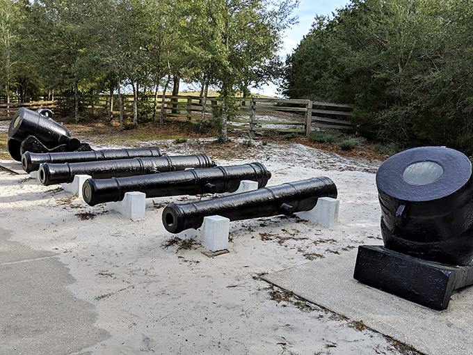 These cannons haven't fired a shot in anger for generations, yet they command respect from everyone who passes by.