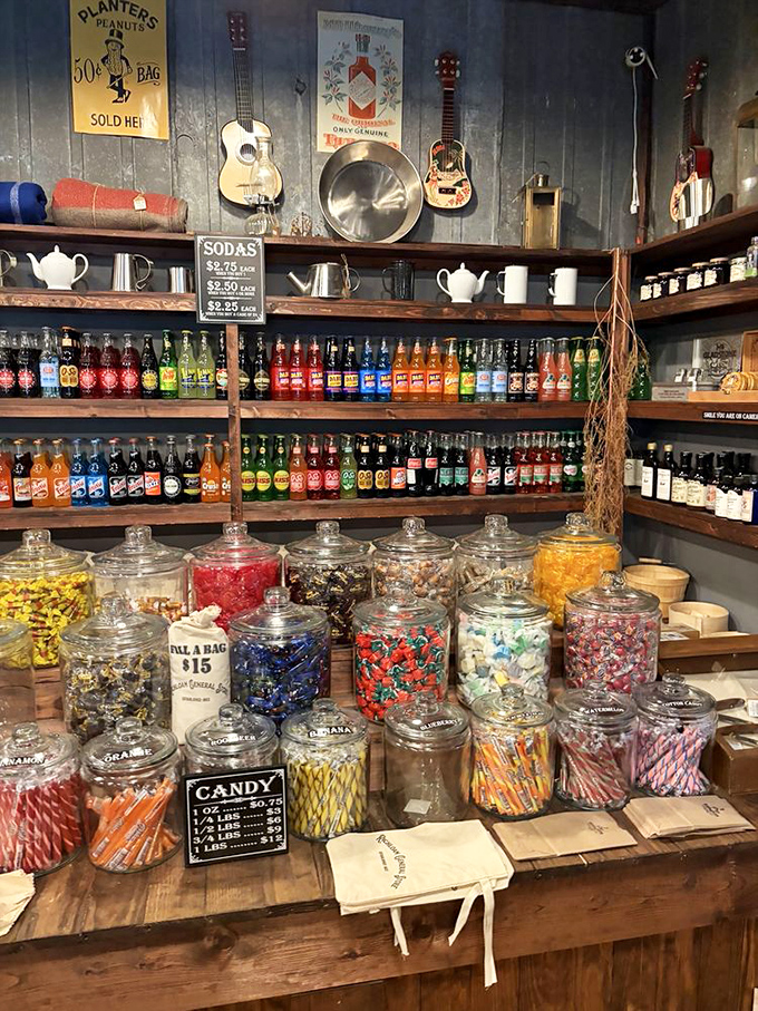 This candy display isn't just a sugar rush &ndash; it's a time machine where treats are still selected individually and weighed by the pound.