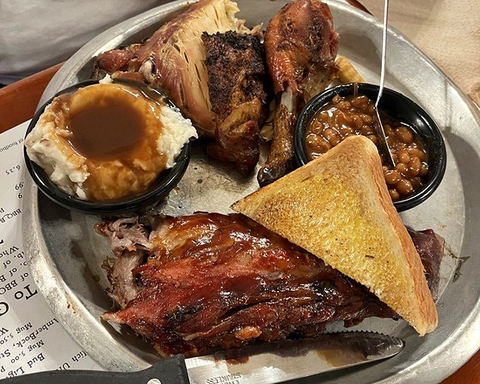 This chicken and brisket combo plate doesn't just satisfy hunger&mdash;it resolves the eternal "poultry or beef" debate with a diplomatic "why not both?"