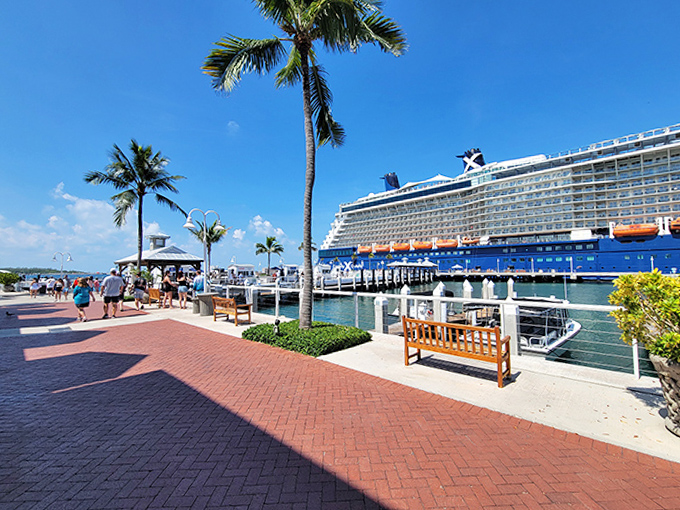 From train to cruise ship – Key West welcomes visitors by land and sea, each bringing their own energy to this vibrant port.