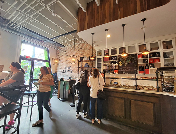 Customers: The anticipation is palpable as patrons contemplate their sweet selections &ndash; decision paralysis never tasted so good.