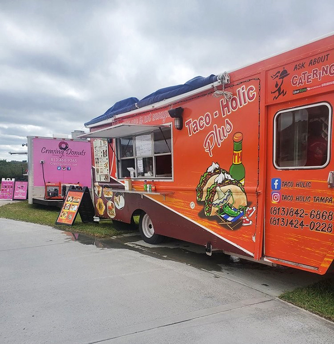 Food Truck Area Colorful culinary chariots offering delicious fuel for water-weary adventurers.