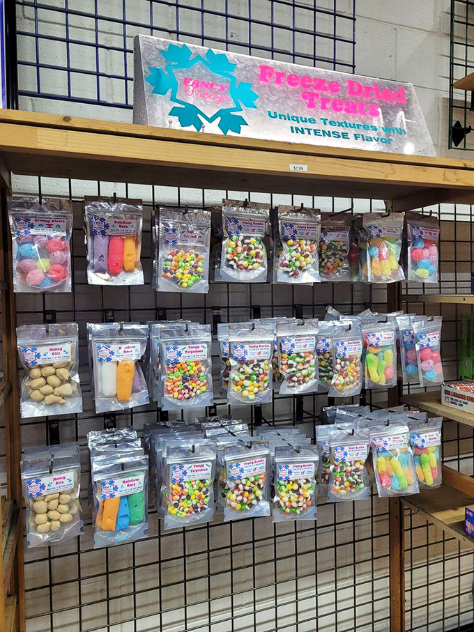 Freeze-dried candies offer texture adventures for the brave, like astronaut training for your mouth.