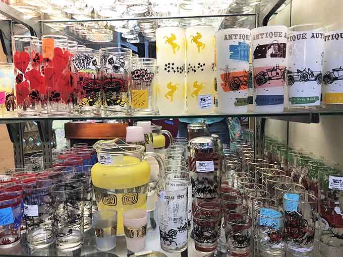 Glassware and goods that served real purposes in real lives, back when "vintage" just meant "the stuff we use every day" without any Instagram hashtags.