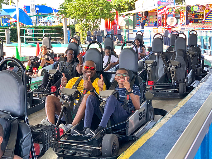 Fun Spot's go-karts offer legitimate speed and racing thrills – these aren't your average bumper-cars-with-delusions-of-grandeur, folks.